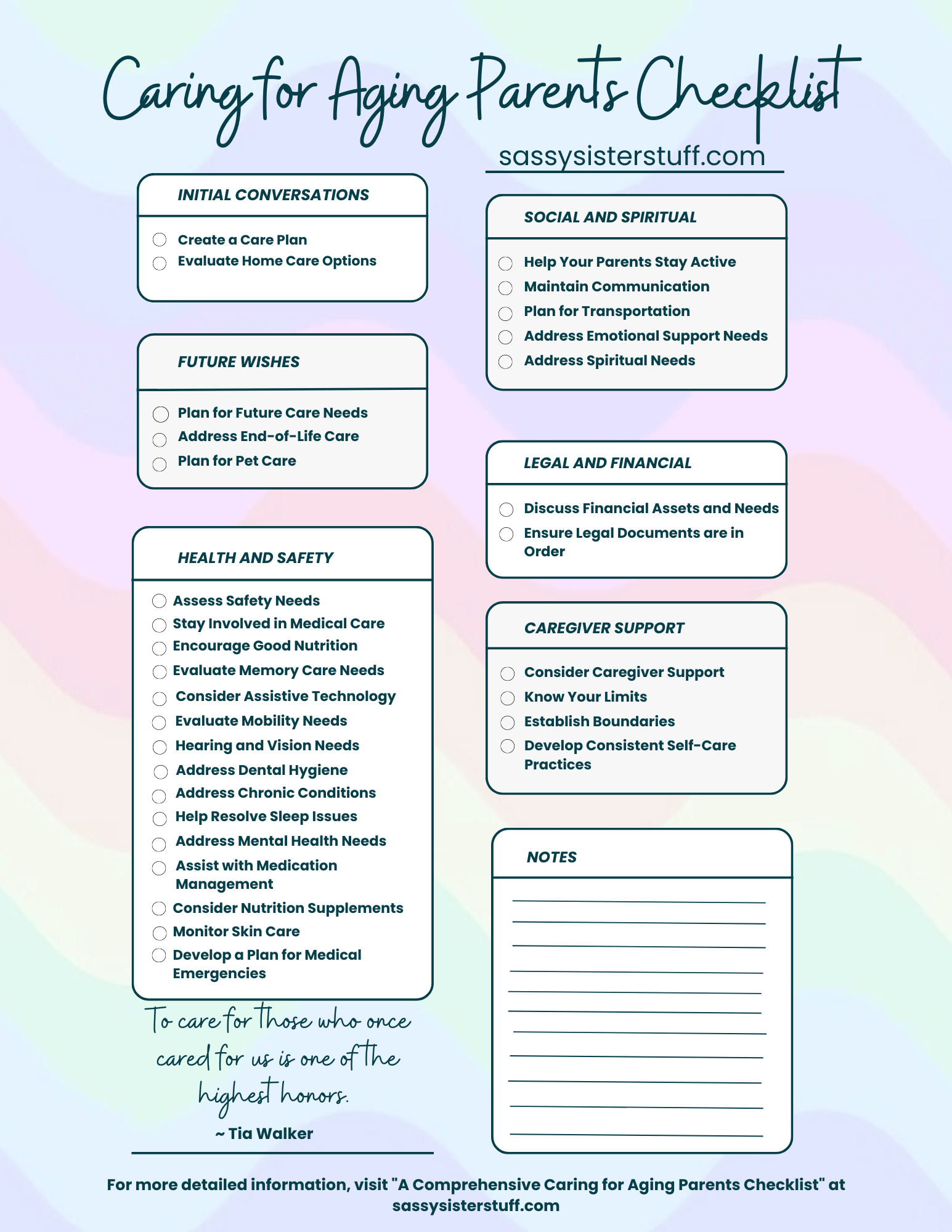 A Comprehensive Caring for Aging Parents Checklist | Sassy Sister Stuff A Comprehensive Caring for Aging Parents Checklist | Sassy Sister Stuff