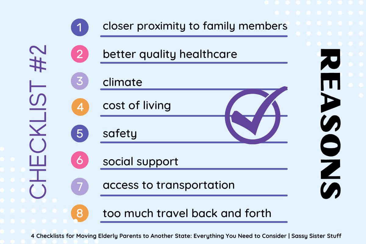 4 Essential Checklists for Moving Elderly Parents to Another State | Sassy Sister Stuff