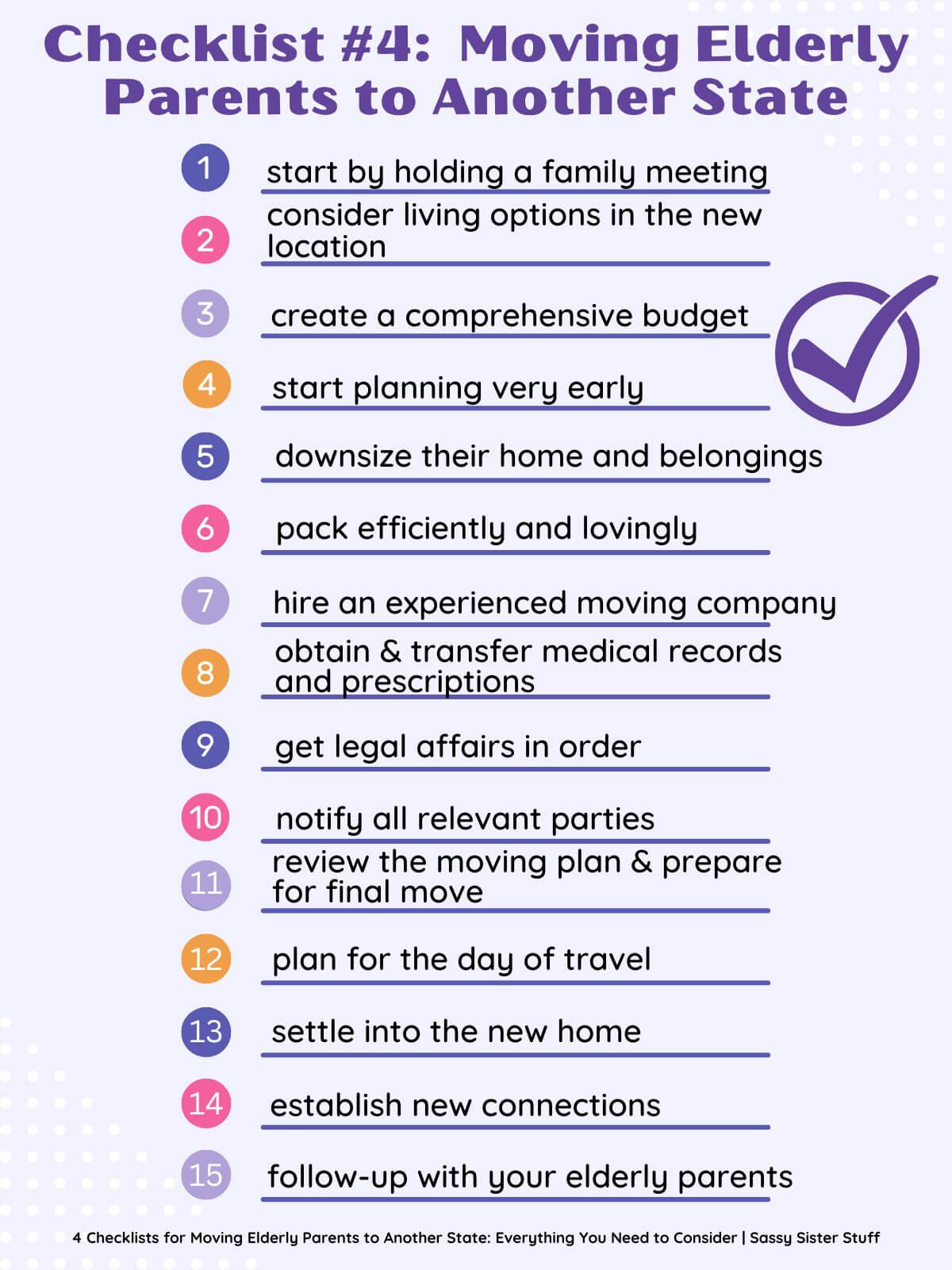 4 Essential Checklists for Moving Elderly Parents to Another State | Sassy Sister Stuff